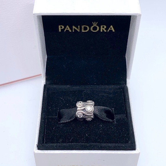 Pandora | Jewelry | Retired Pandora Sterling Silver Swirl Cz Charm ...